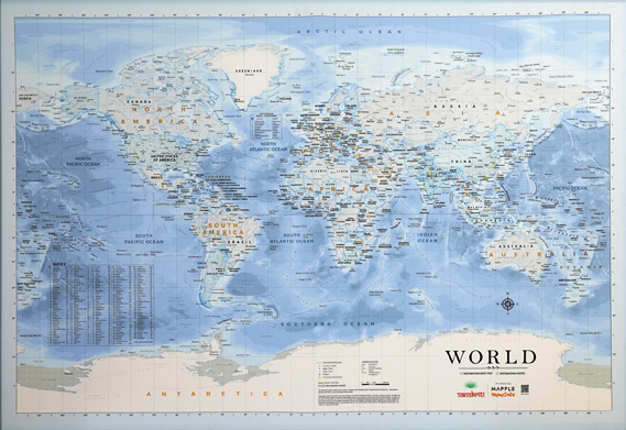 Buy world map art on canvas modern regular from MapmyIndia Store