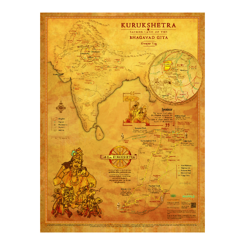 Buy kurukshetra map on canvas canvas only regular:D02047 from ...